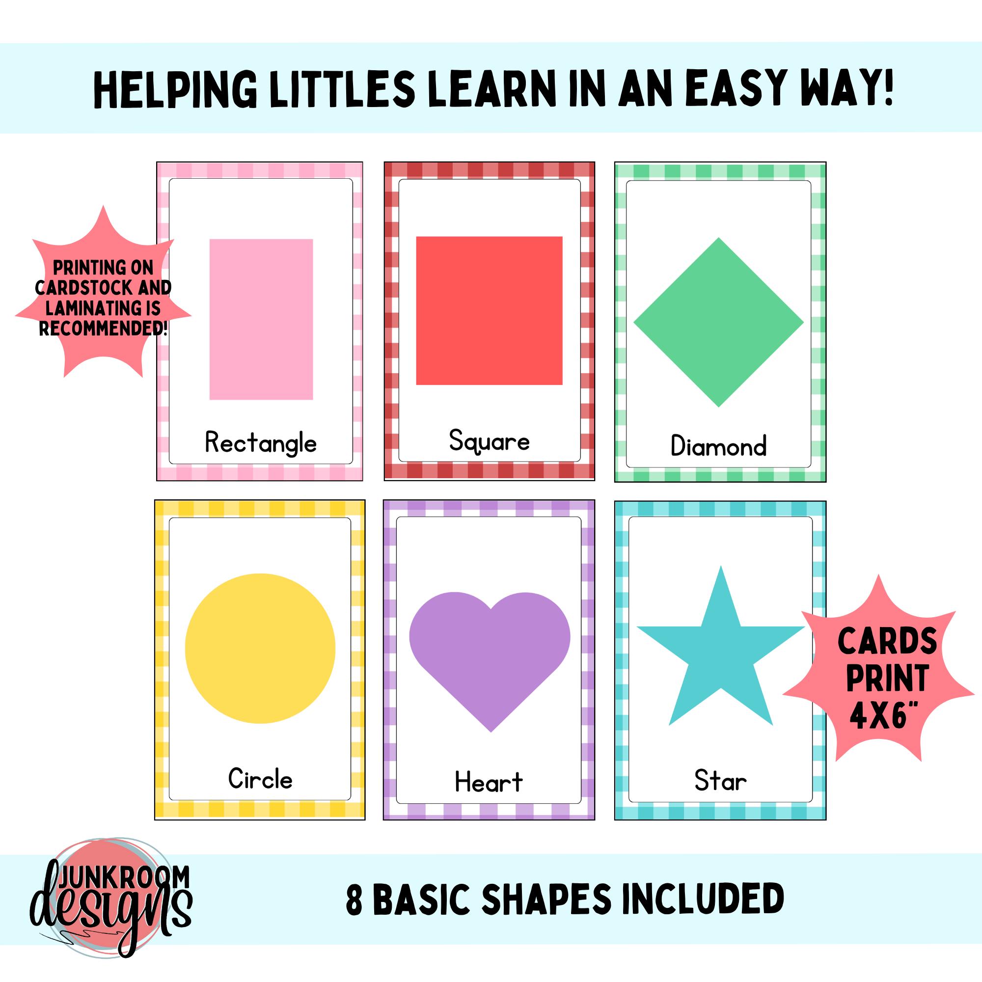 DIGITAL Shapes Flashcards, Flashcards for Kids, Homeschooling ...