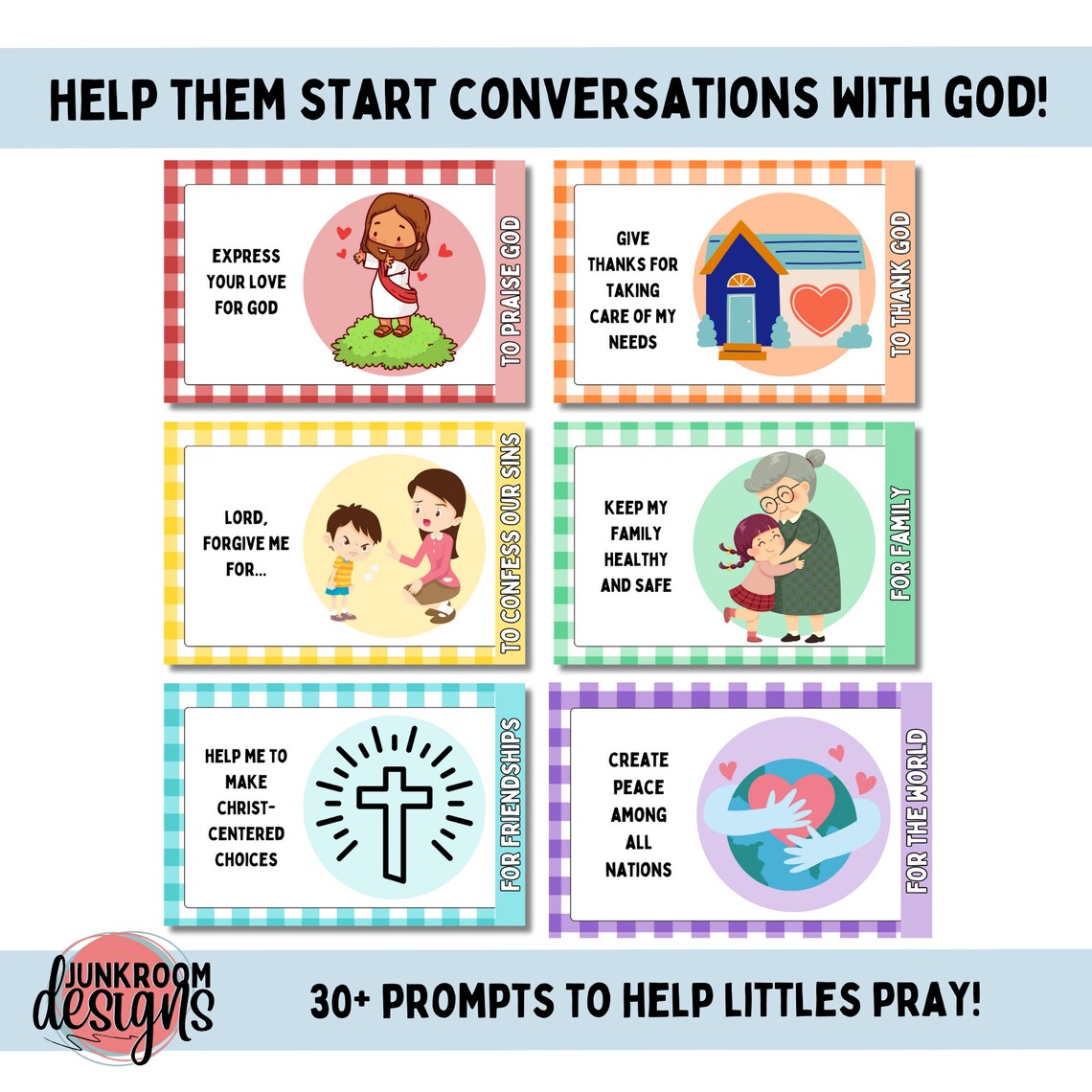 Daily Devotional Cards, Prayer Prompts for Littles, Prayer Help, Yellow ...