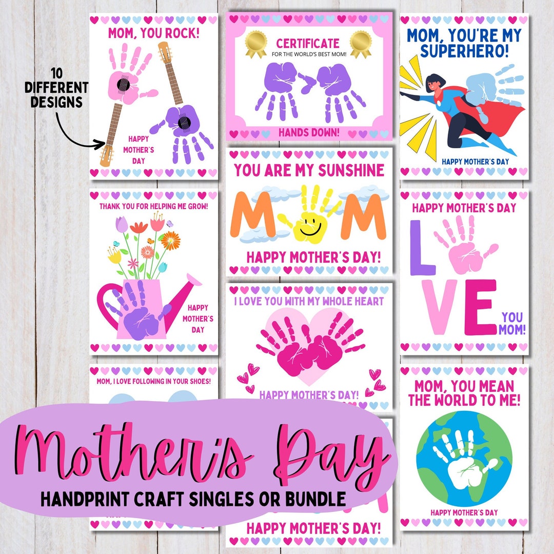 Mother's Day Handprints, DIY Gift for Mom, Bundle - Etsy