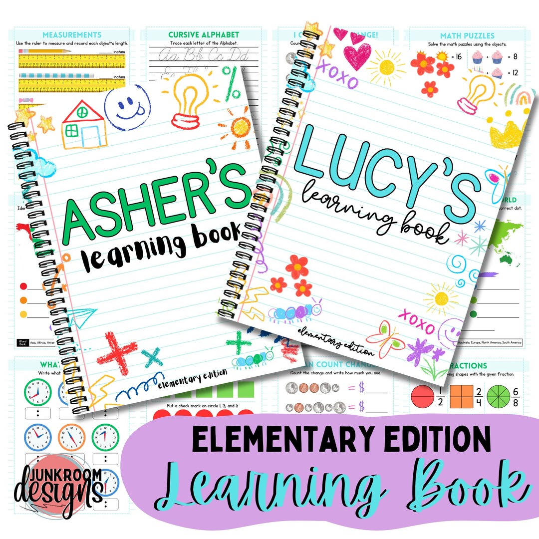 PERSONALIZED Elementary Busy Book, Elementary Learning Binder - Etsy