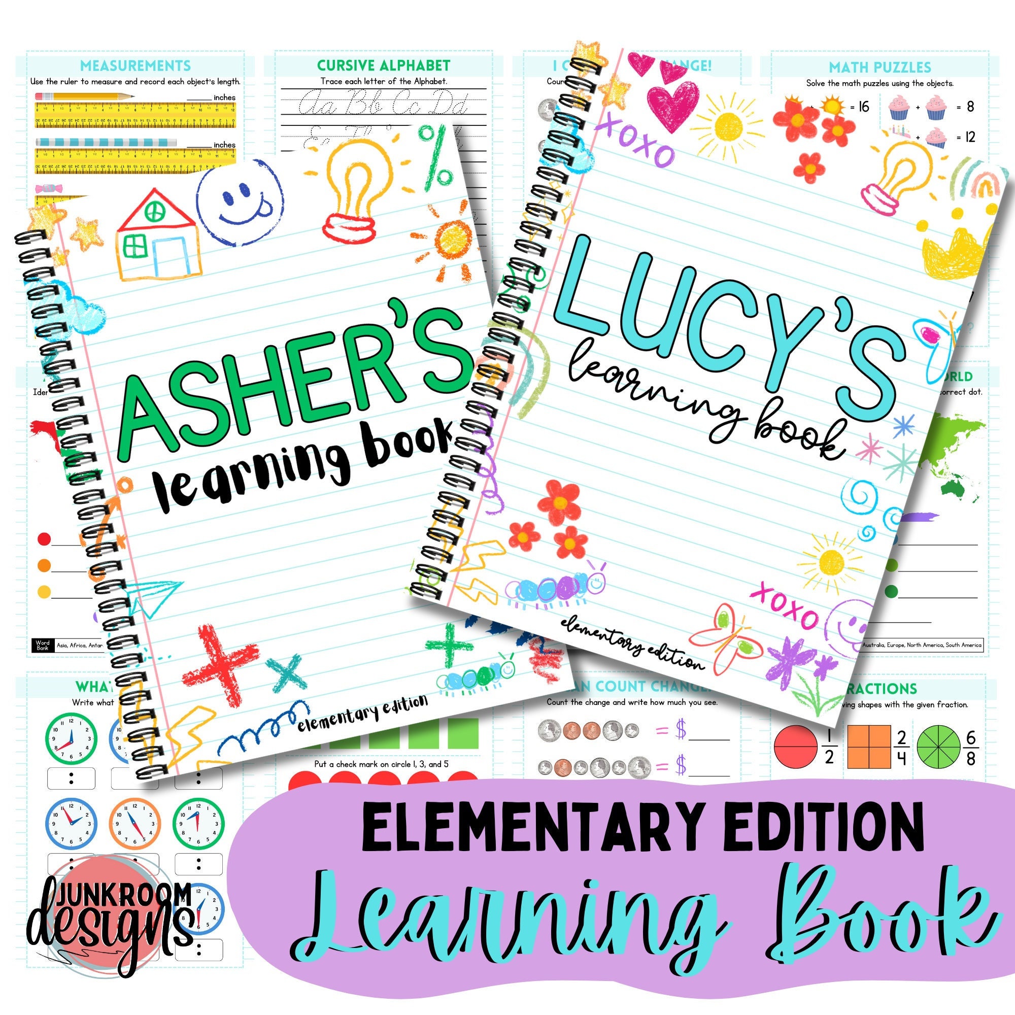 PERSONALIZED Elementary Busy Book, Elementary Learning Binder - Etsy