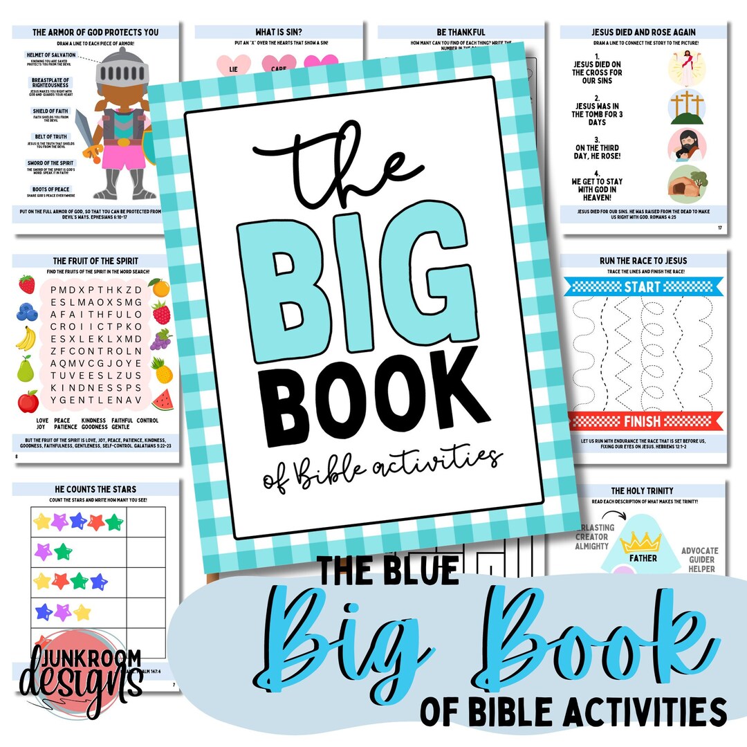 Bible Activity Book, Big Book of Bible Activities, Blue - Etsy