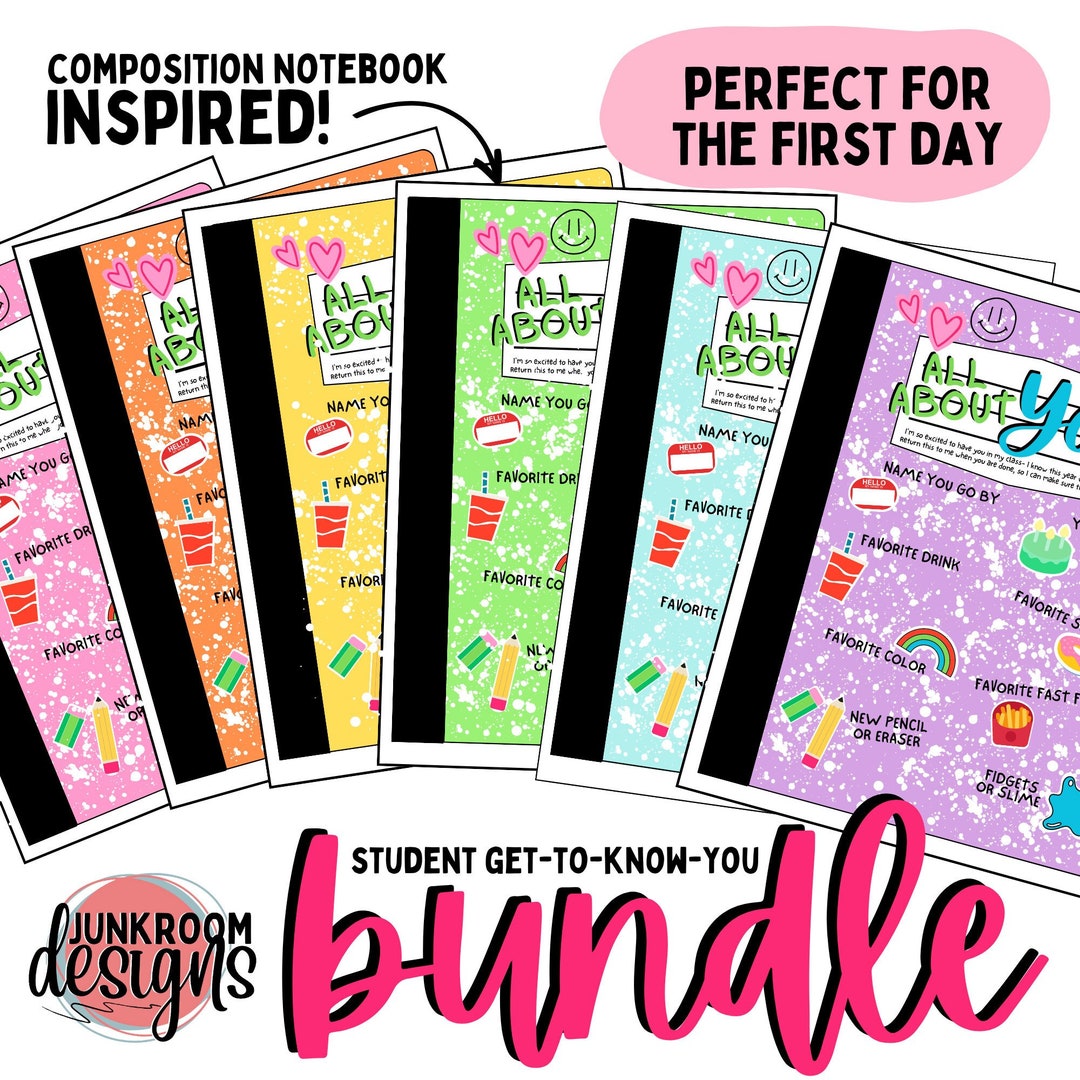 BUNDLE ALL COLORS, Student Favorite Things Questionnaire, Back to ...