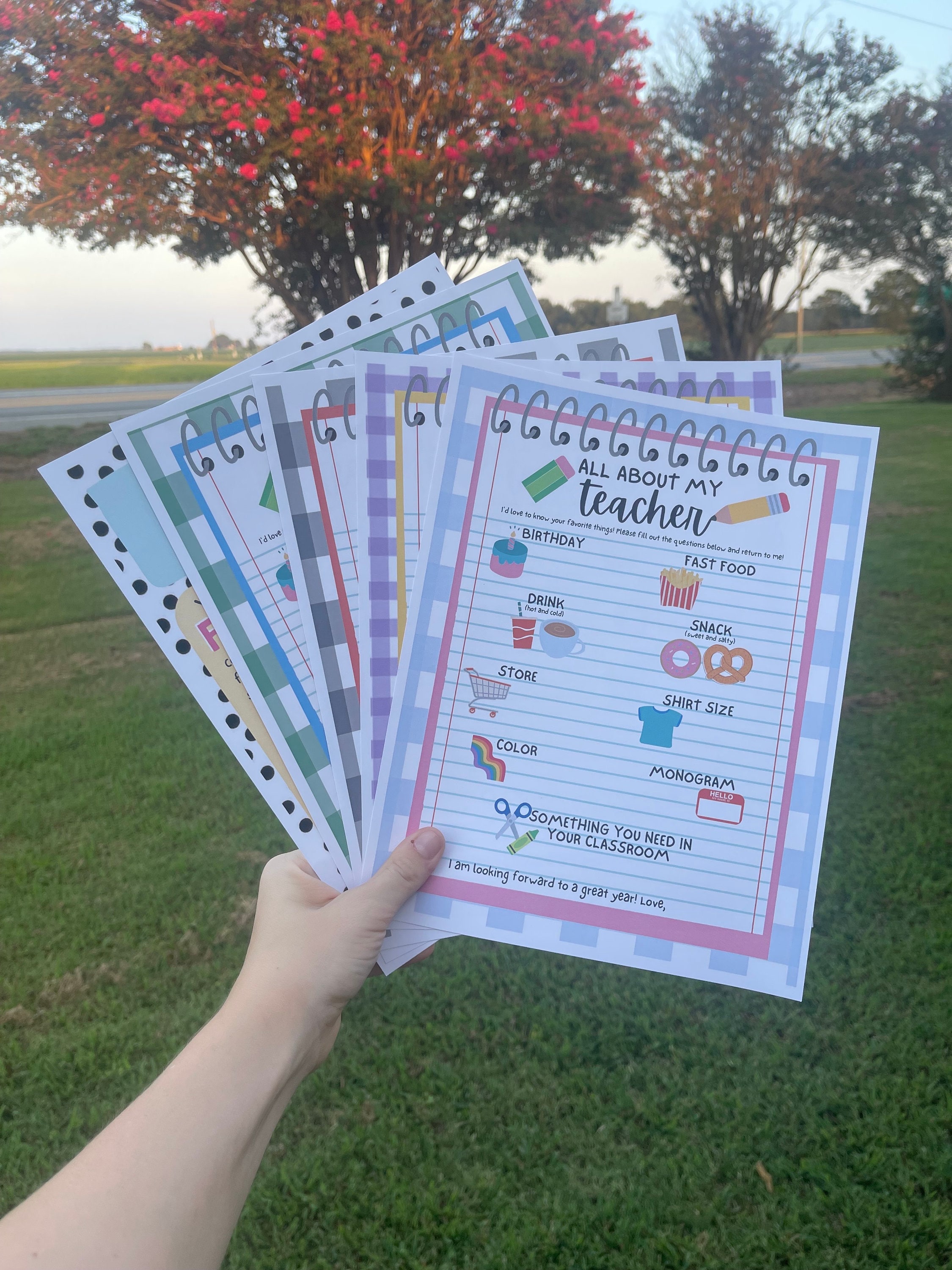 Teacher Favorite Things Questionnaire, Back to School Teacher Survey ...