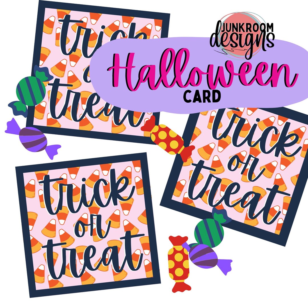 Halloween Card , Trick or Treat, Candy Card - Etsy