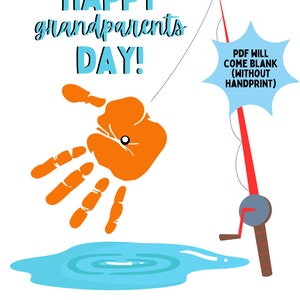 Grandparents Day Handprints, DIY Gift for Grandpa, Fishing, I Caught ...