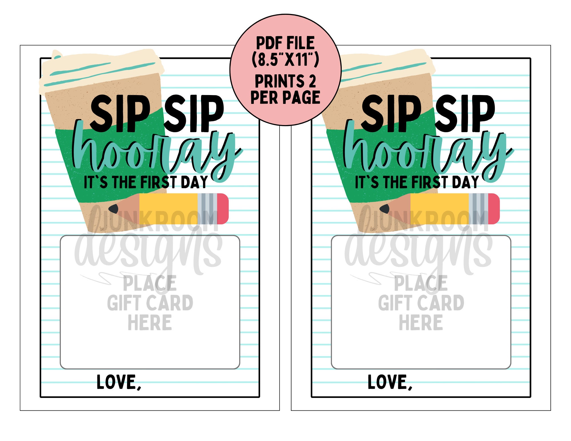 First Day of School, Gift Card Holder, Bundle, Teacher Gift, First Day ...