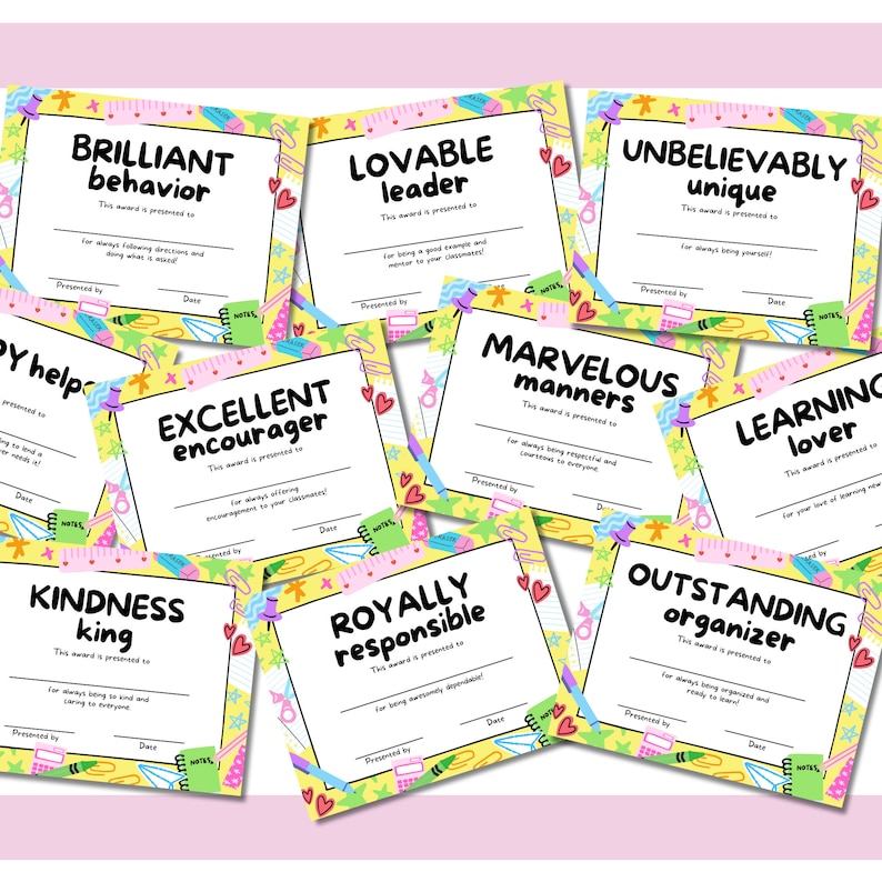 Class Awards, Student Certificates - Etsy