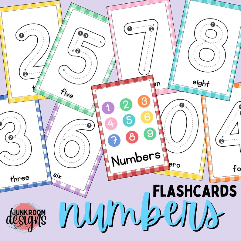 DIGITAL Numbers Flashcards, Flashcards for Kids, Homeschooling ...