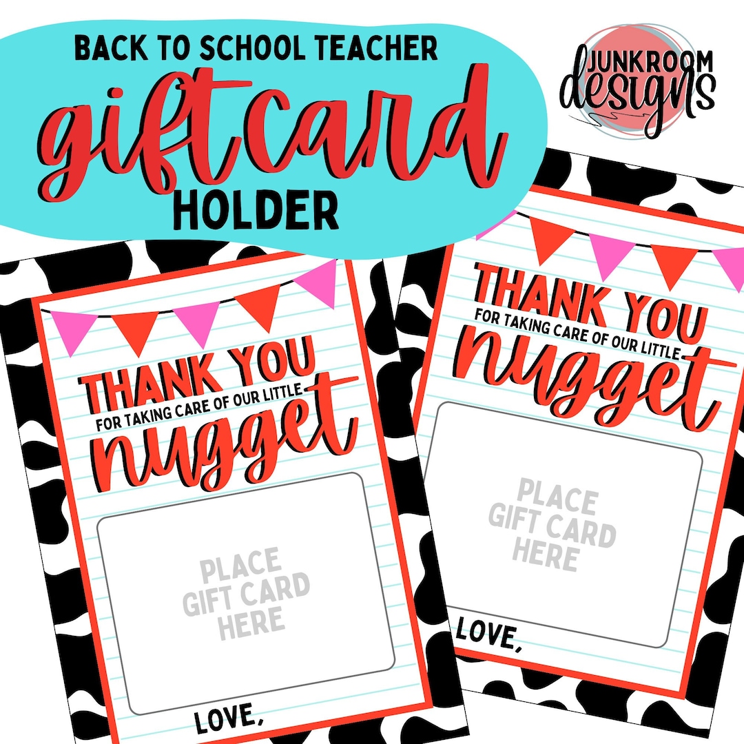 First Day of School, Gift Card Holder, Teacher Gift, Chickfila Card ...