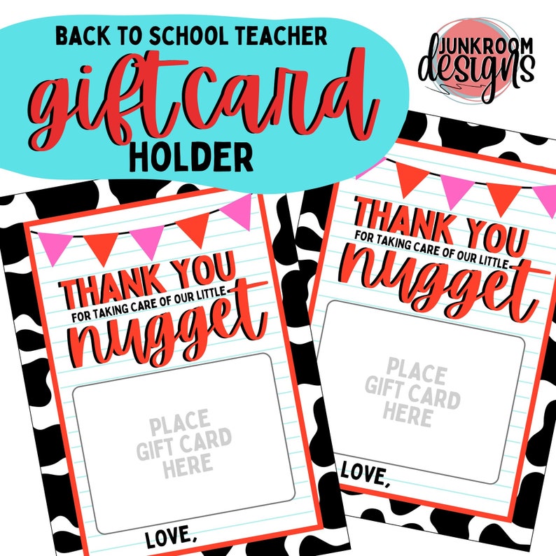 First Day of School, Gift Card Holder, Teacher Gift, Chickfila Card ...