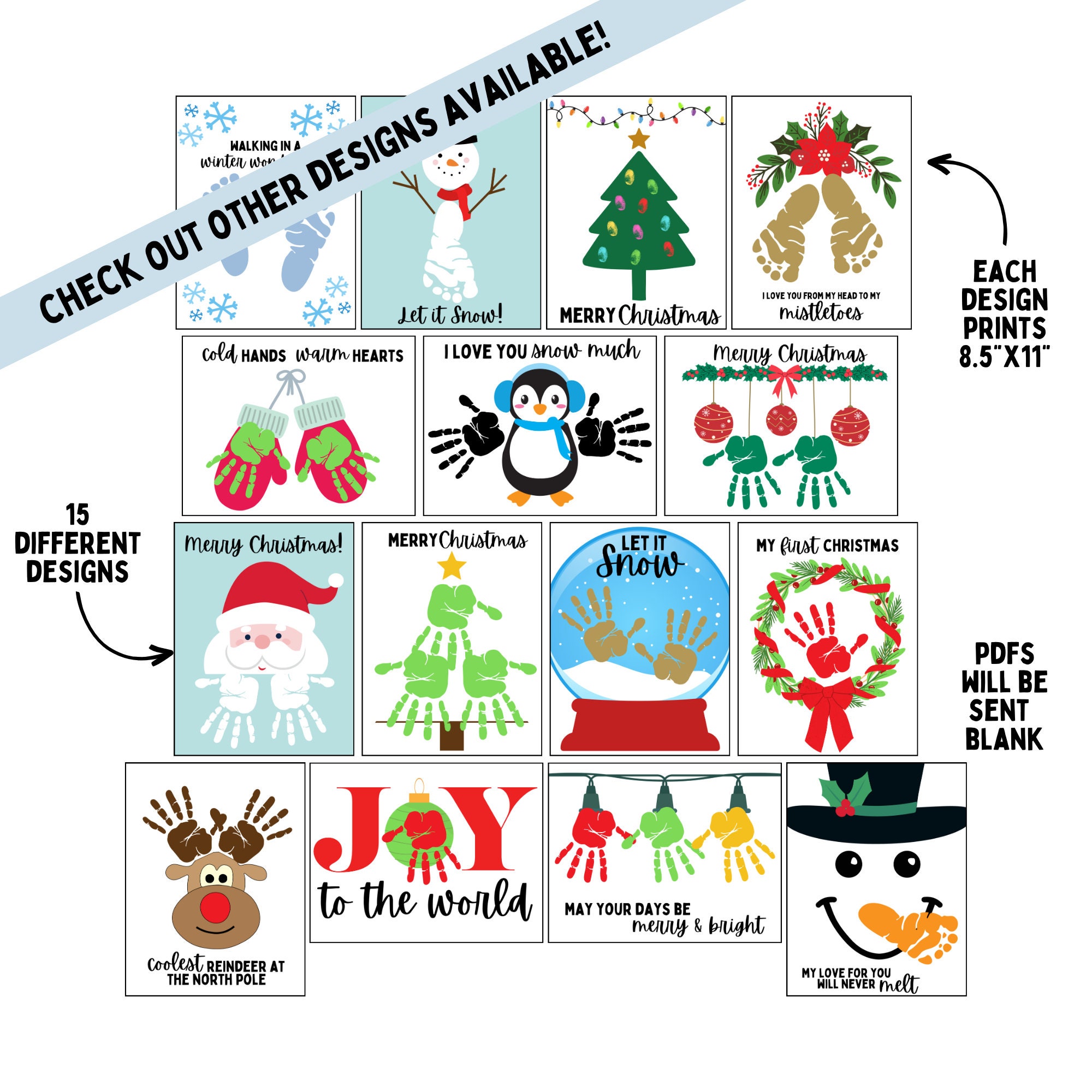 Christmas Holiday Handprints, Snow Globe Printable - Etsy