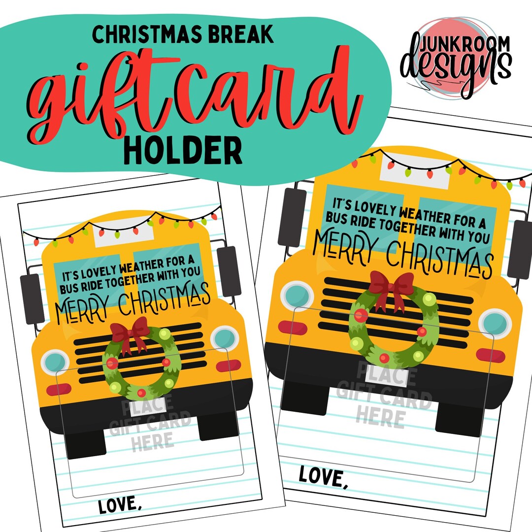 Christmas Break, Gift Card Holder, Teacher Gift, Christmas Card ...