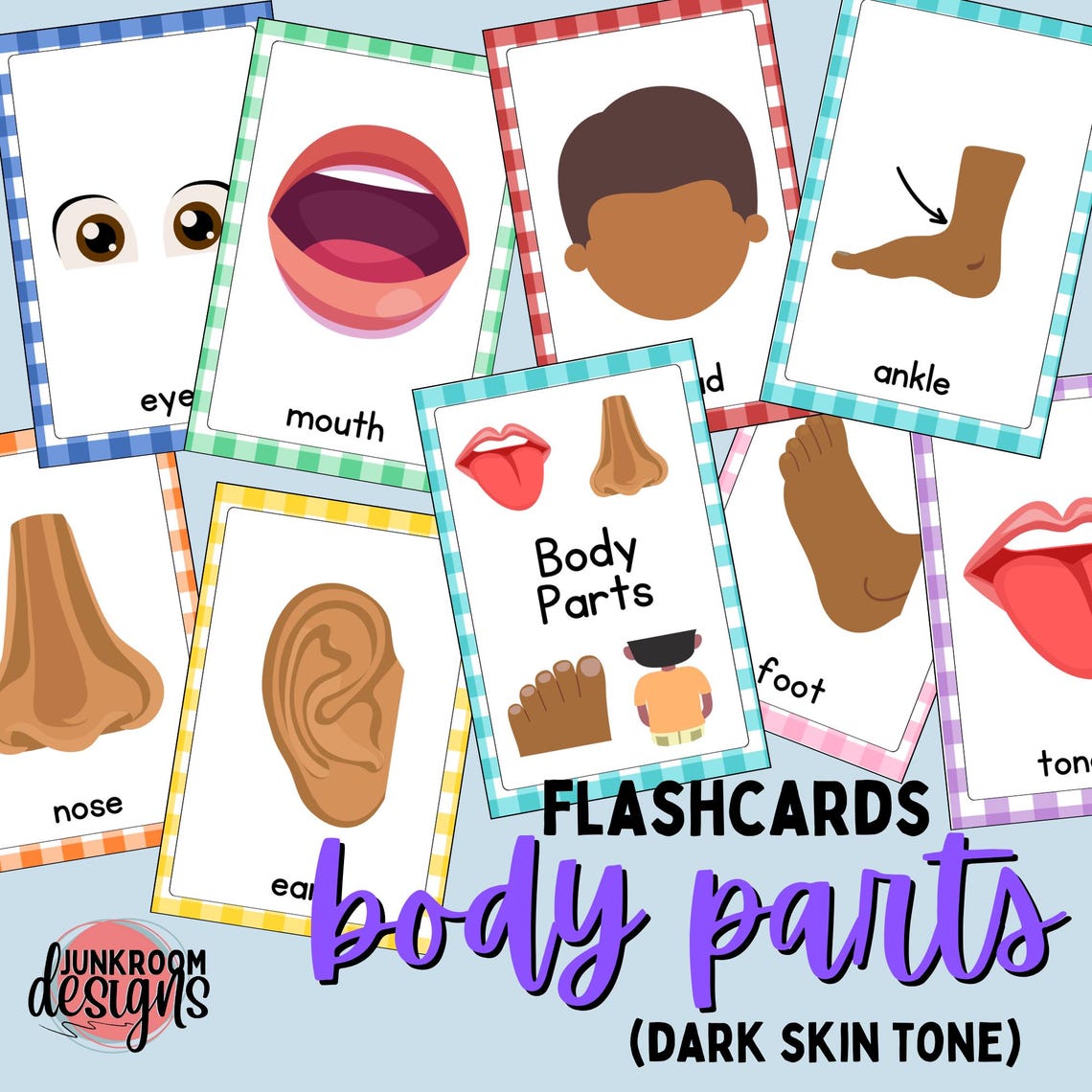 DIGITAL Body Part Flashcards, Flashcards for Kids, Homeschooling ...