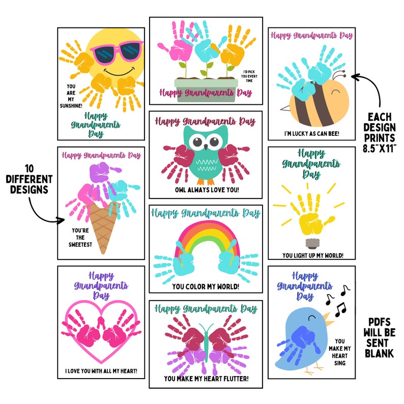 Grandparents Day Handprints, DIY Gift for Grandma - Etsy
