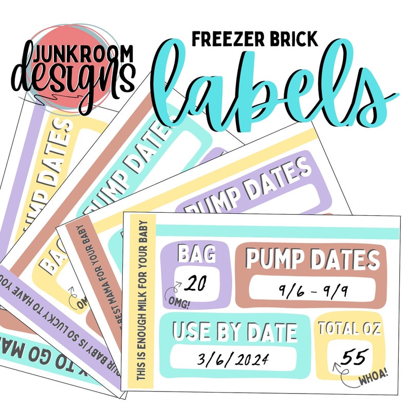 Freezer Brick Labels, Breastmilk Labels, Frozen Breastmilk Brick Labels ...