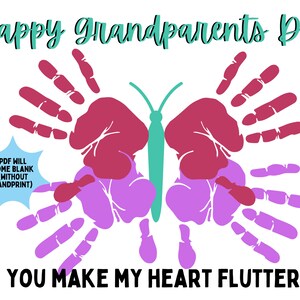 Grandparents Day Handprints, DIY Gift for Grandma, Butterfly, You Make ...