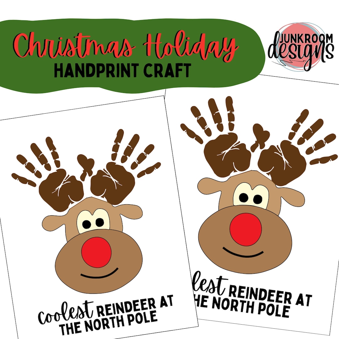Christmas Holiday Handprints, Reindeer Printable - Etsy