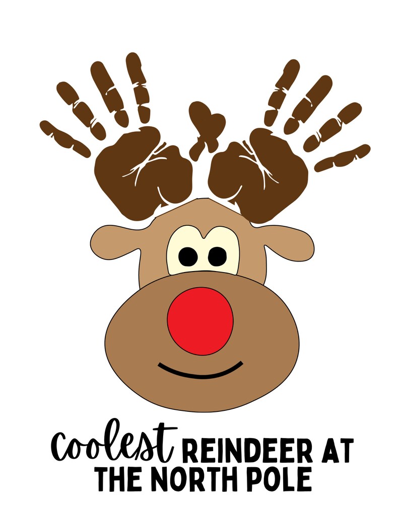 Christmas Holiday Handprints, Reindeer Printable - Etsy