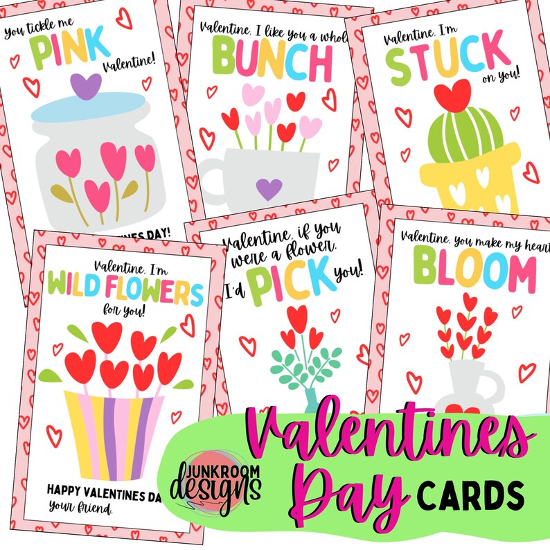 FLOWERS Valentines Day Cards , Valentine Cards, Flowers - Etsy