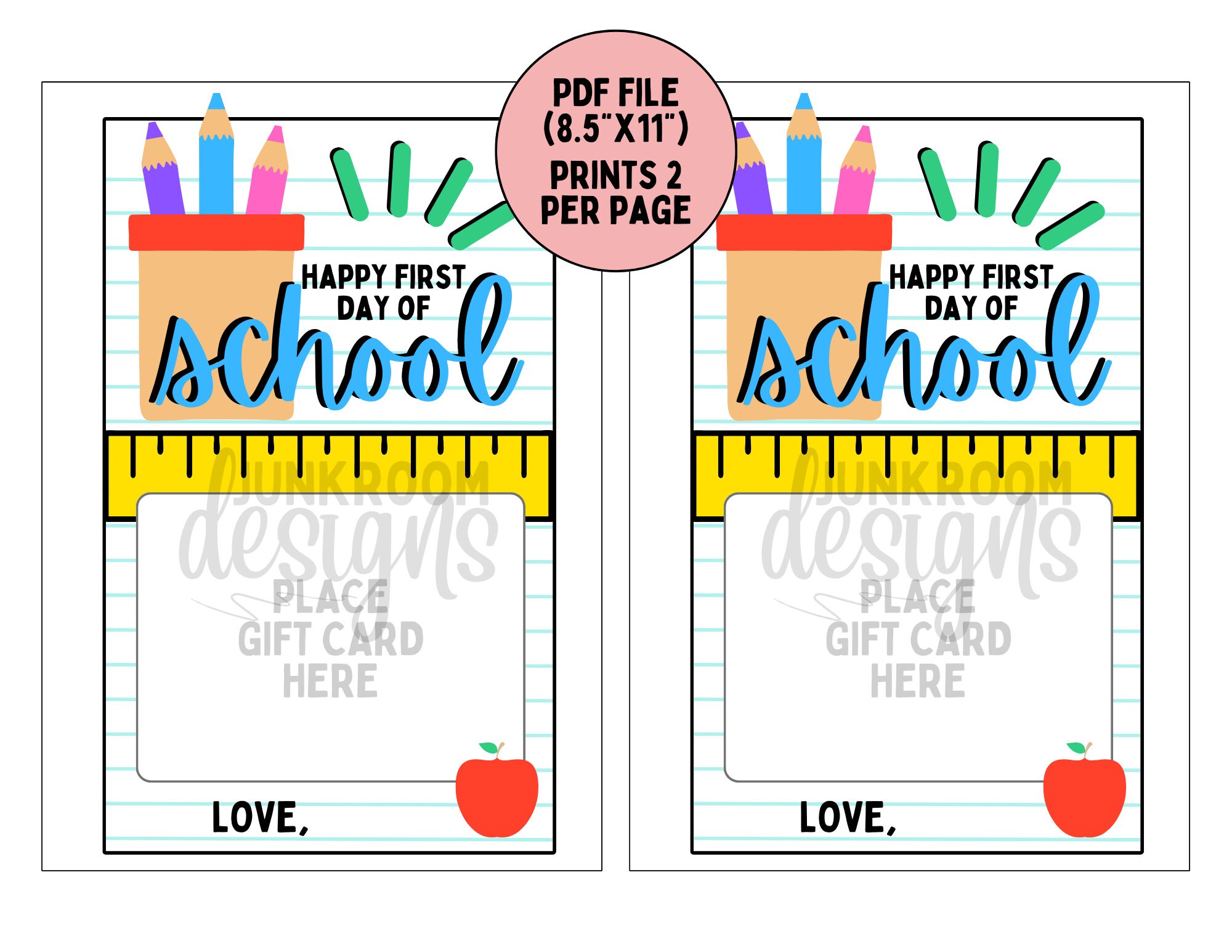First Day of School Gift Card Holder Bundle Teacher Gift - Etsy