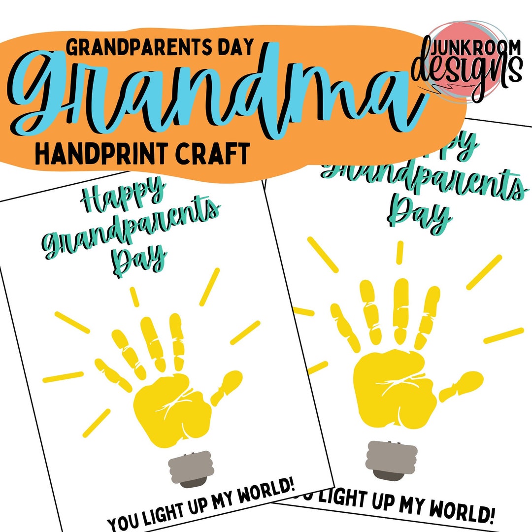 Grandparents Day Handprints, DIY Gift for Grandma, Light Bulb, You ...