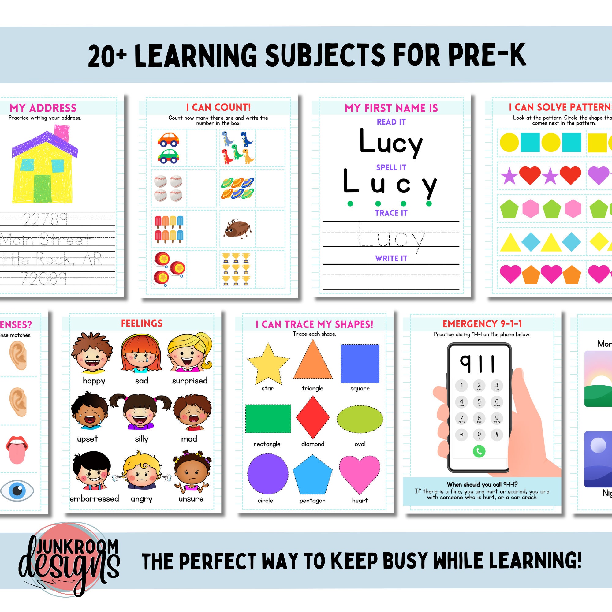 PERSONALIZED Preschool Busy Book, Preschool Learning Binder - Etsy
