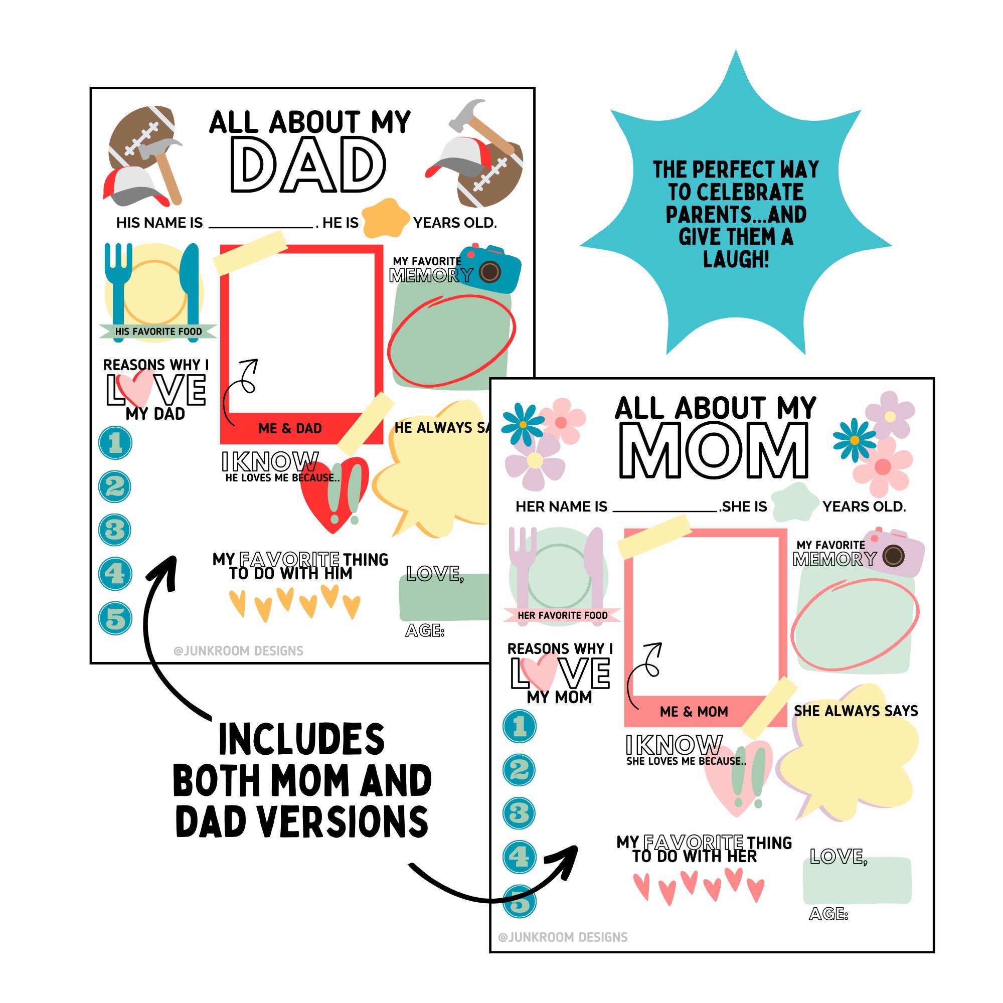 All About My Mom, All About My Dad, Mother's Day, Father's Day ...