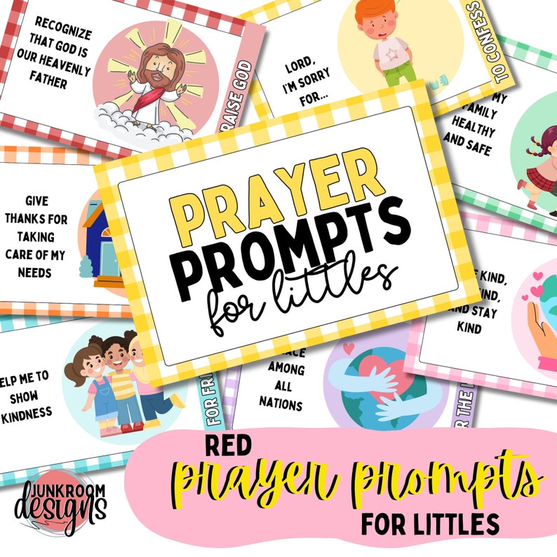 Daily Devotional Cards, Prayer Prompts for Littles, Prayer Help, Yellow ...