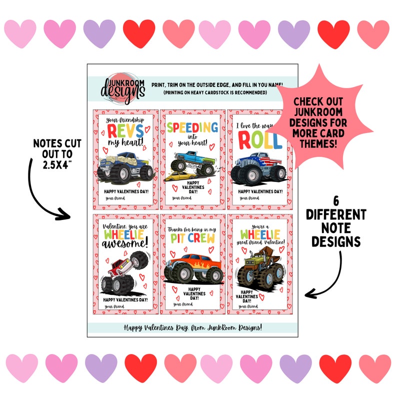 MONSTER TRUCKS Valentines Day Cards , Valentine Cards, Monster Trucks ...