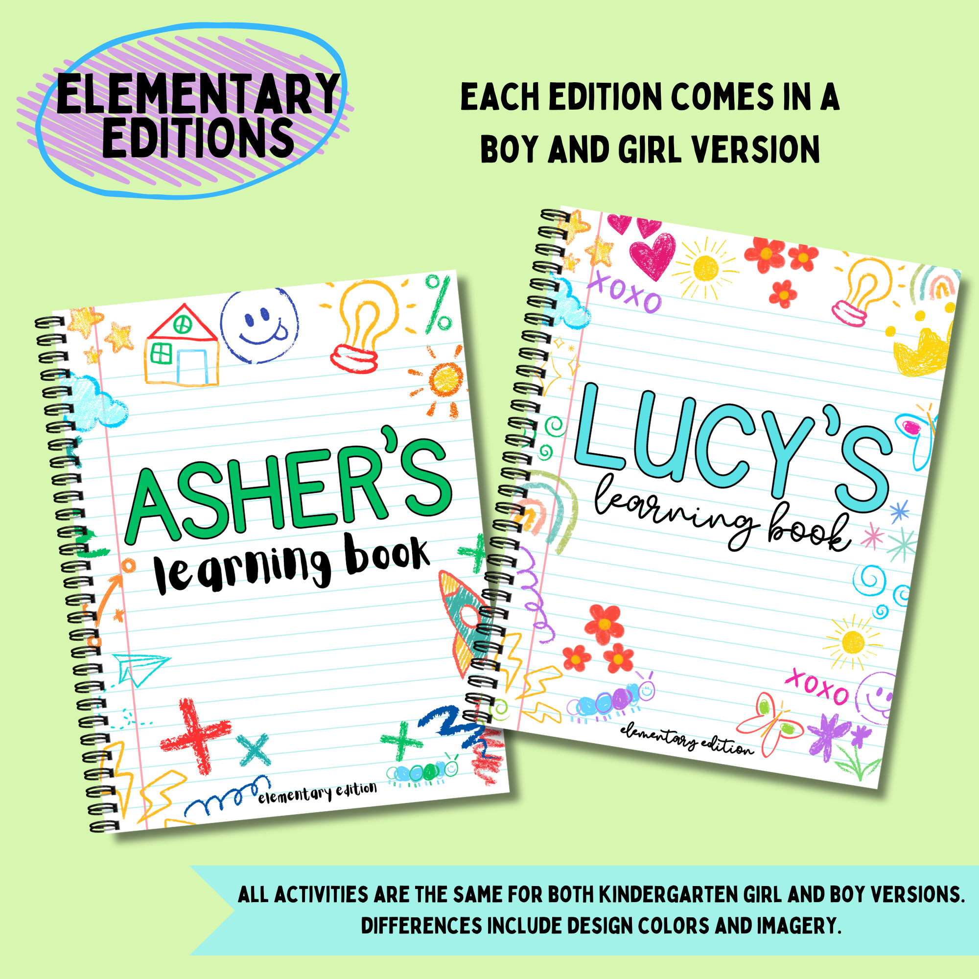 PERSONALIZED Elementary Busy Book, Elementary Learning Binder - Etsy