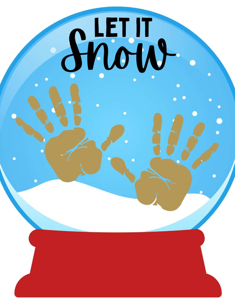 Christmas Holiday Handprints, Snow Globe Printable - Etsy