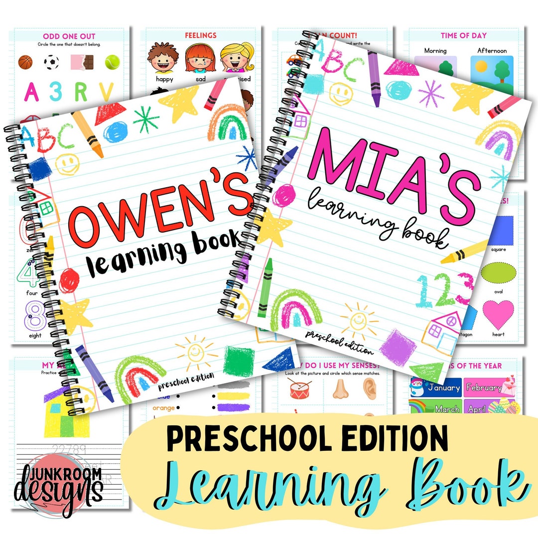 PERSONALIZED Preschool Busy Book, Preschool Learning Binder - Etsy