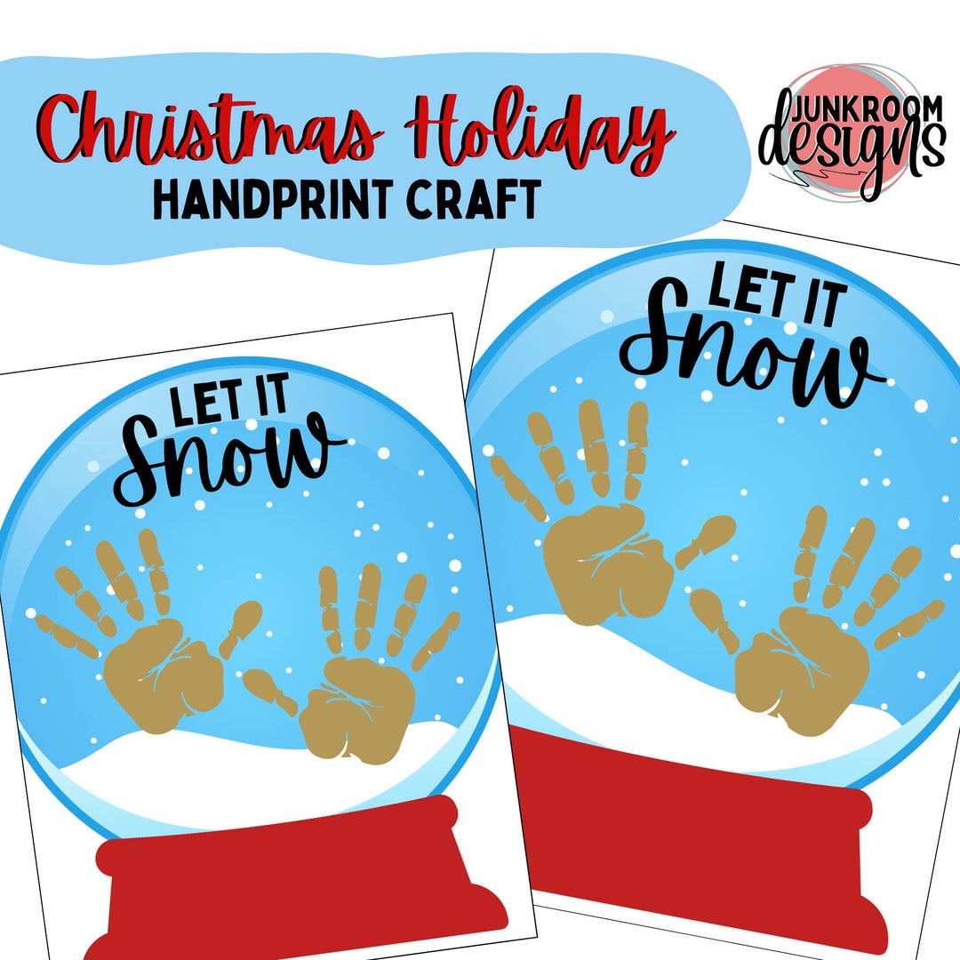 Christmas Holiday Handprints, Snow Globe Printable - Etsy