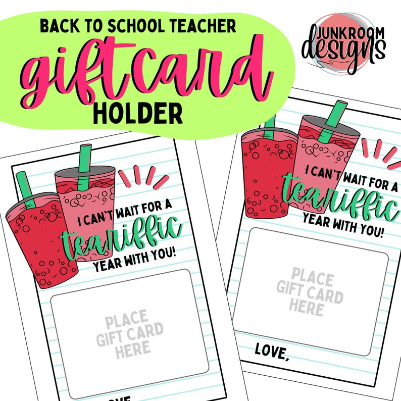 First Day of School Gift Card Holder Teacher Gift Tea Card - Etsy