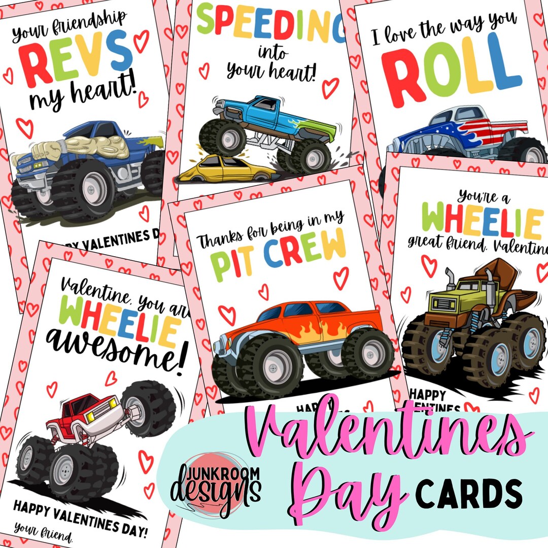 MONSTER TRUCKS Valentines Day Cards , Valentine Cards, Monster Trucks ...