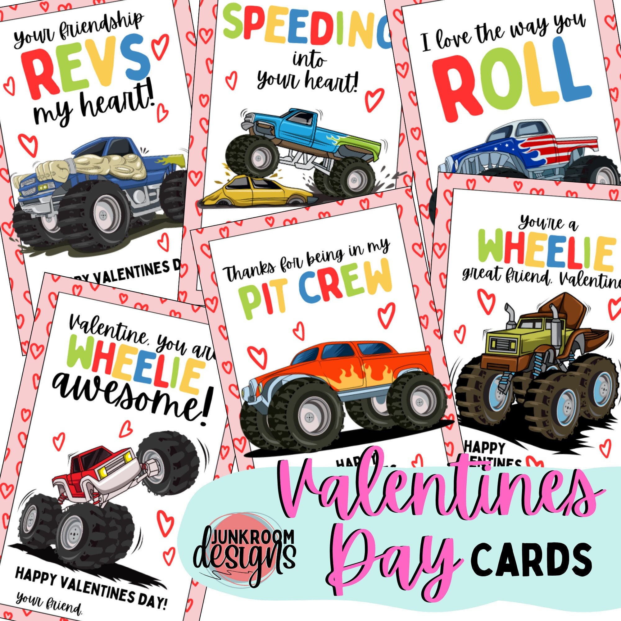 MONSTER TRUCKS Valentines Day Cards , Valentine Cards, Monster Trucks ...