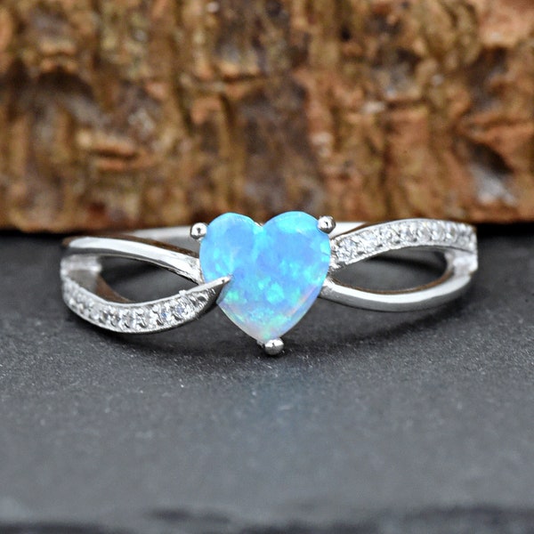 Opal Heart Ring - Etsy