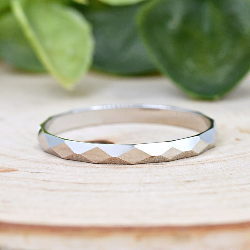 Faceted Wedding Ring - Etsy