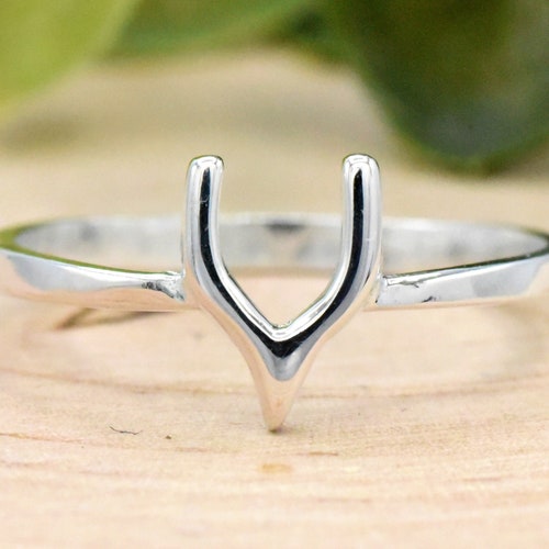 Sterling Silver Wishbone Ring - Etsy