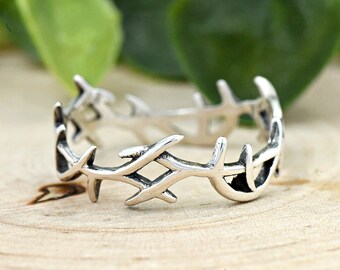 Sterling Silver Crown of Thorns / Christian Ring / Religious Ring ...