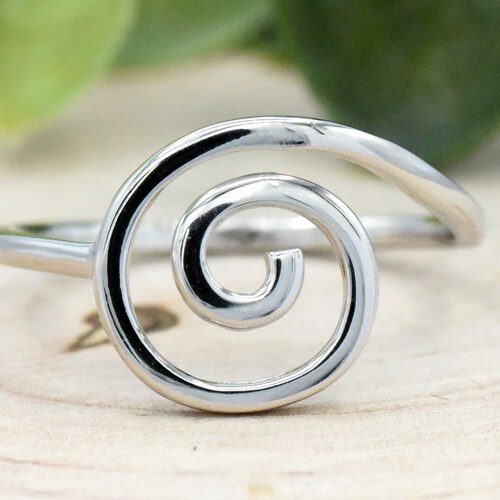 Sterling Silver Circle Wave Swirl Ring R108SS - Etsy