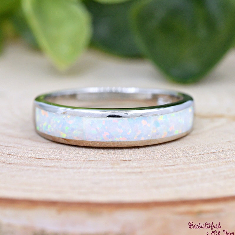 Lab Opal Eternity Ring - Etsy