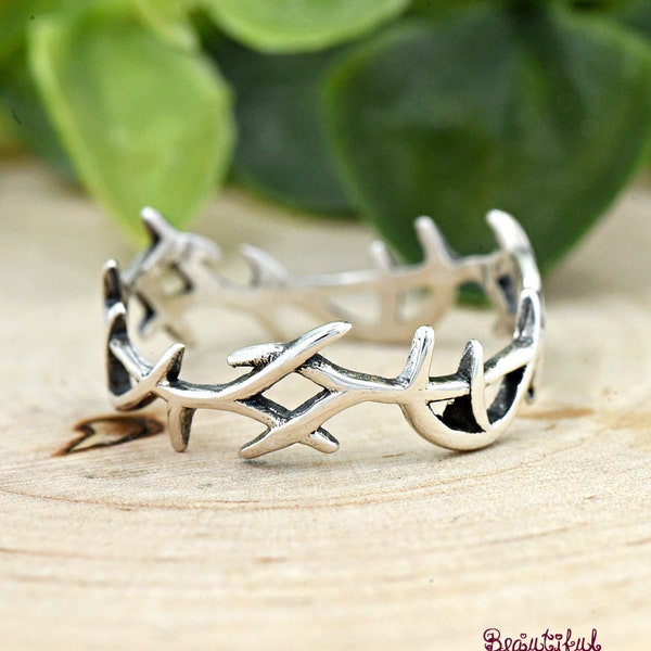 Crown of Thorn Sterling Ring - Etsy