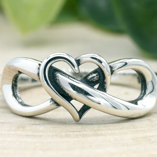Infinity Ring Silver Rings for Women Heart Ring Stacking - Etsy