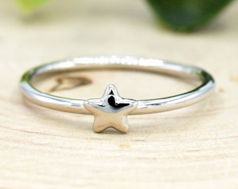 Tiny Star Ring - Etsy