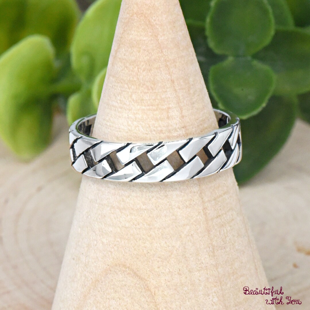 Sterling Silver Bali Style Weave Basket Knot Style Ring, Basket Band ...