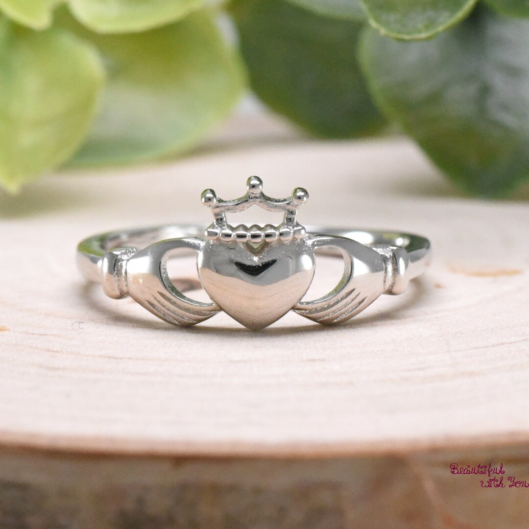 Heart Claddagh With Crown Ring Silver, Heart Claddagh Ring, Tiara Ring ...