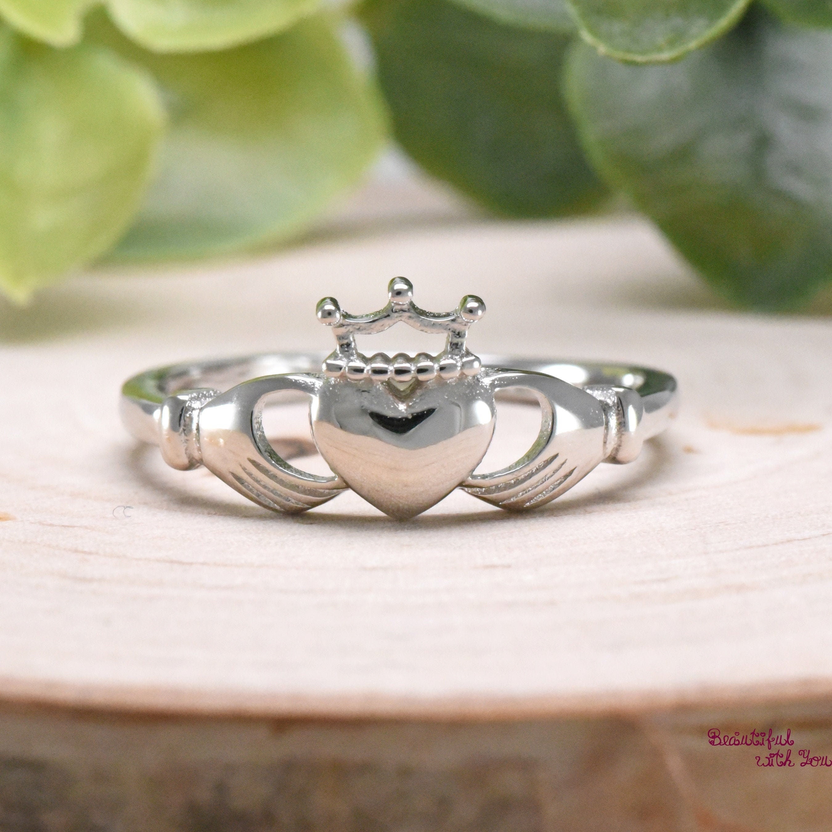 Heart Claddagh With Crown Ring Silver Heart Claddagh Ring - Etsy