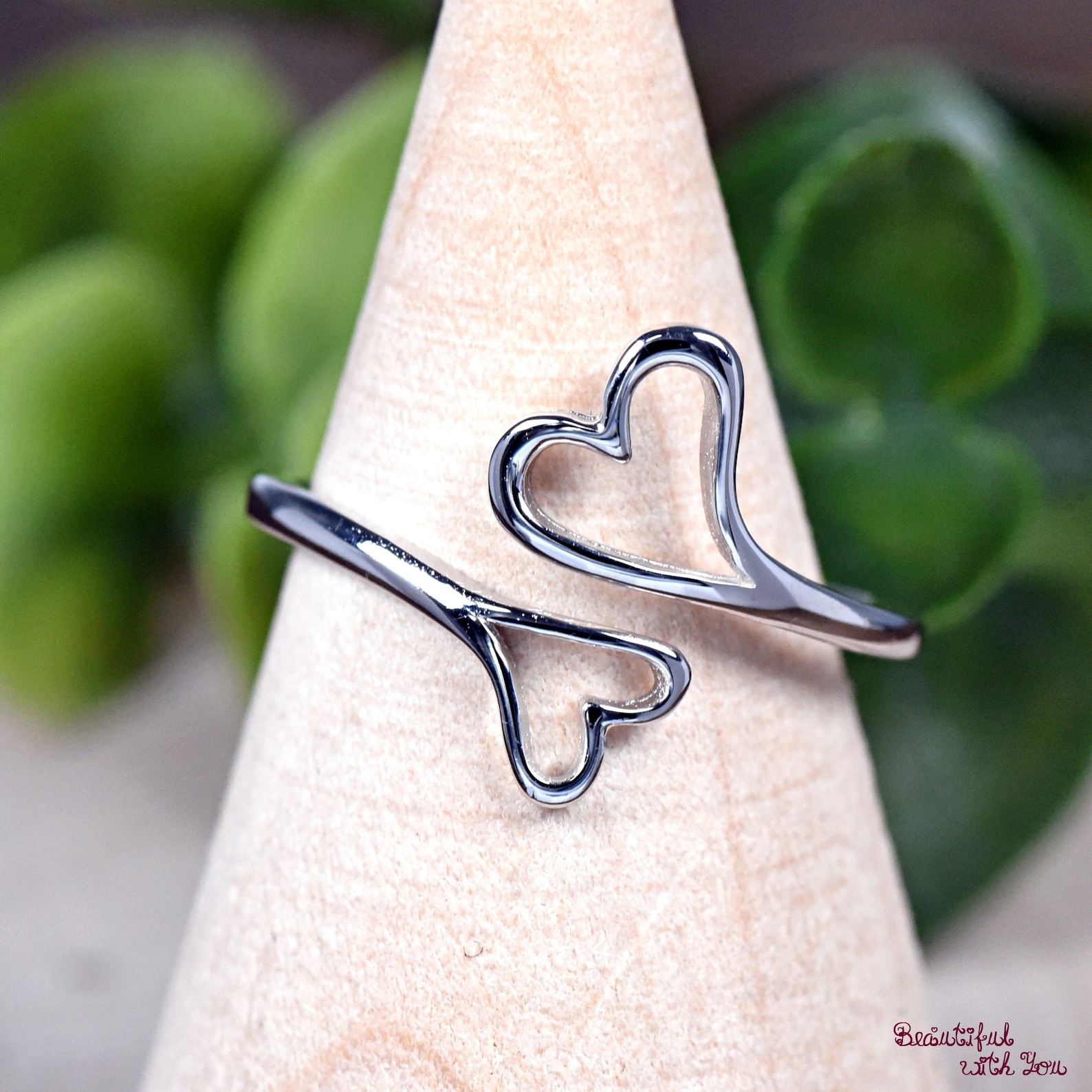 Open Heart End Adjustable Midi Thumb Ring, Heart Thumb Ring, Solid 925 ...